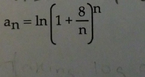 Solved 8 an = ln | 1 + | Chegg.com