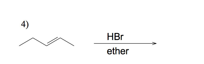 Solved 4) HBr ether | Chegg.com