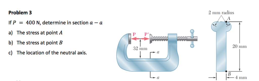 Solved If P = 400 N, determine in section a - a a) The | Chegg.com