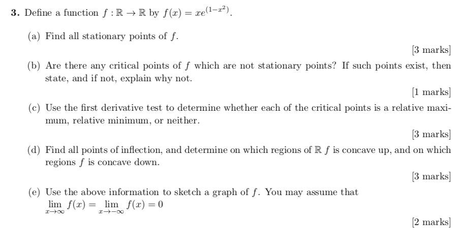 Solved 3. Define a function :R R by ) (a) Find all | Chegg.com