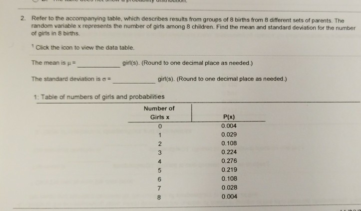 Solved Refer to the accompanying table, which describes | Chegg.com