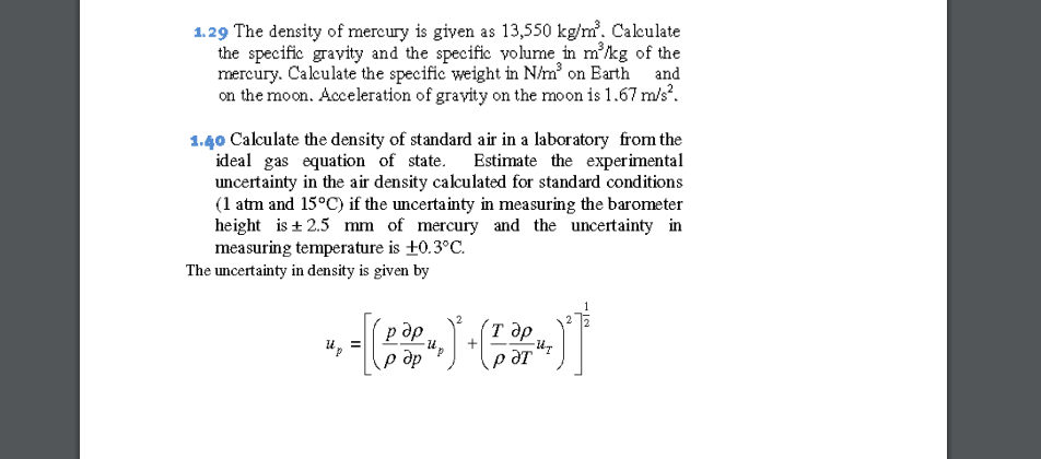 Solved The density of mercury is given as 13, 550 kg/m^3. | Chegg.com