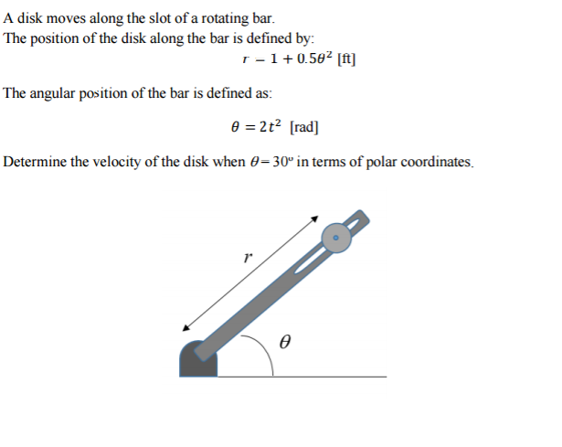 Solved A disk moves along the slot of a rotating bar. The | Chegg.com