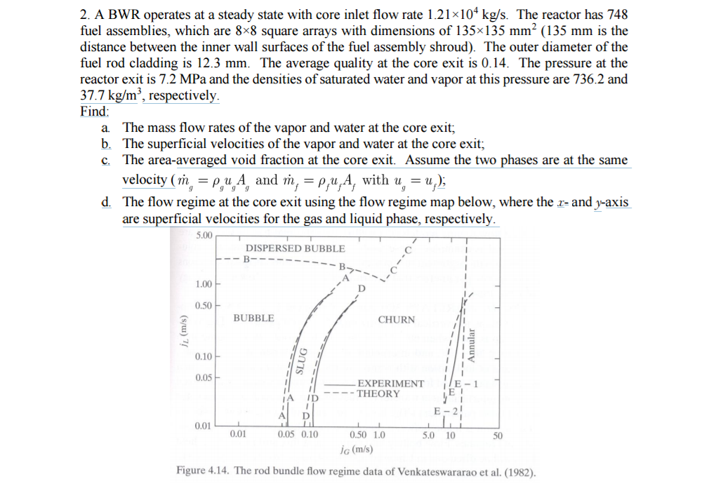 A BWR operates at a steady state with core inlet flow | Chegg.com