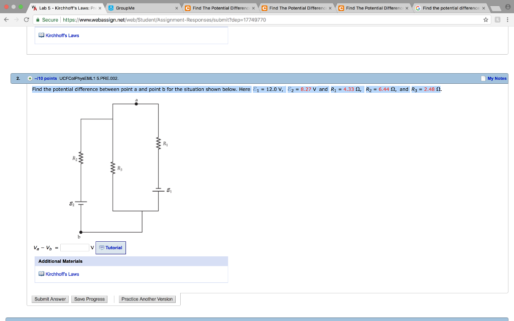 Solved "A Lab 5-Kirchhoff's Laws: Pr GroupMe ,' e Find The | Chegg.com