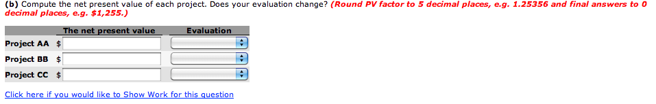 Solved Compute the net present value of each project. Does | Chegg.com
