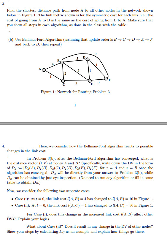 Solved 3 Find The Shortest Distance Path From Node A To All 