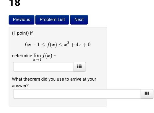 Solved If 6x - 1 lessthanorequalto f (x) lessthanorequalto | Chegg.com