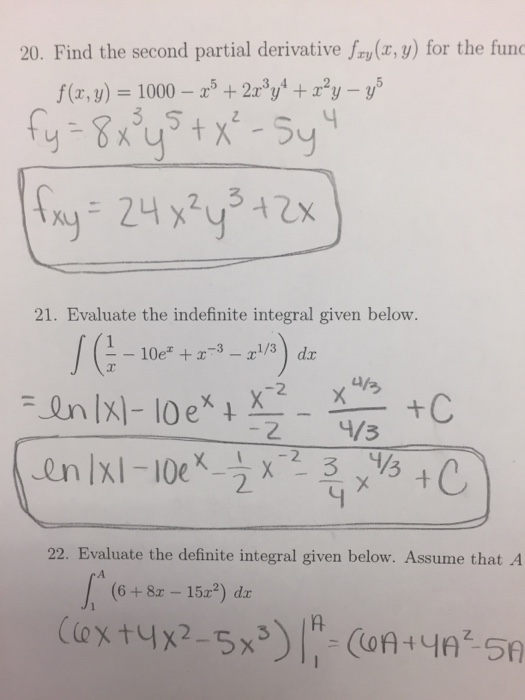 Solved Find the second partial derivative f_xy(x, y) for the | Chegg.com