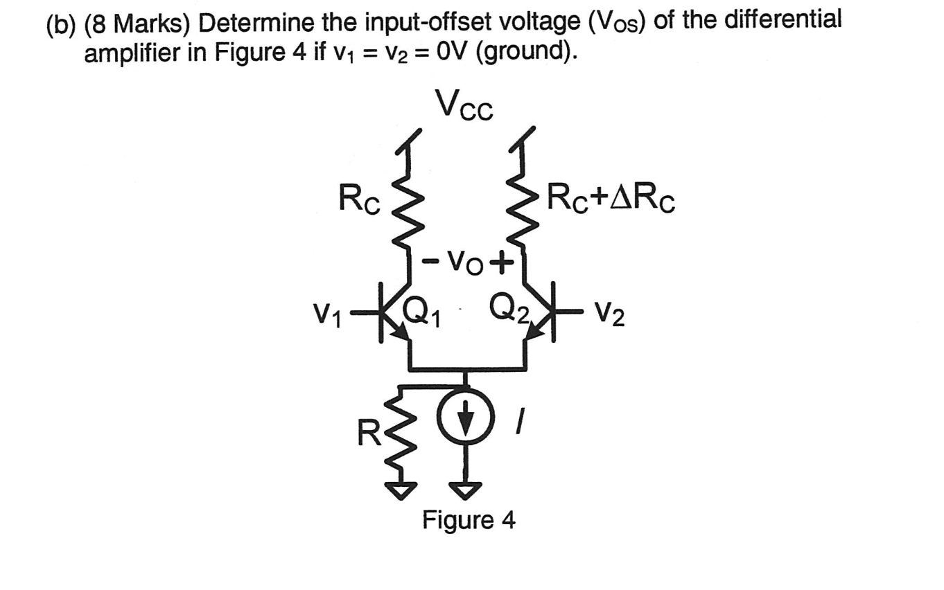 Solved (b) (8 Marks) Determine the input-offset voltage | Chegg.com