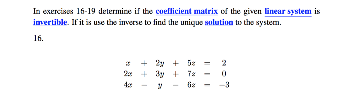 Solved Determine If The Coefficient Matrix Of The Given