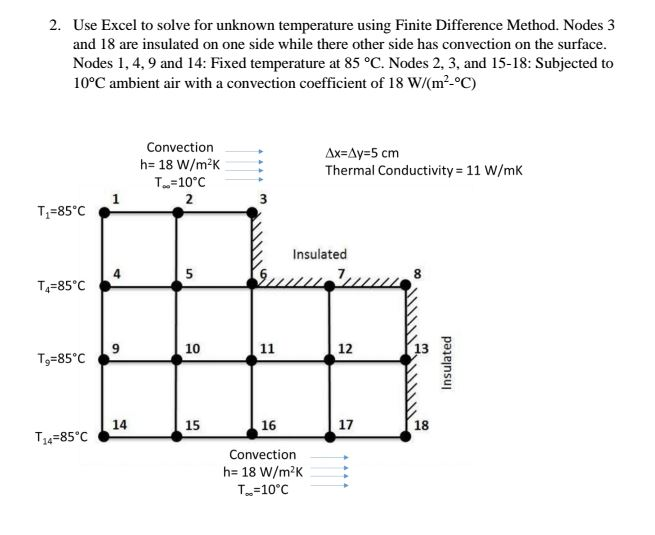 Use Excel to solve for unknown temperature using | Chegg.com