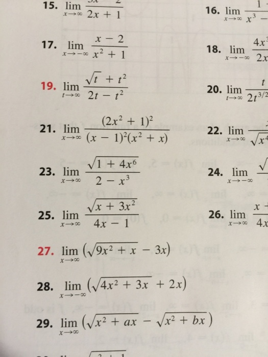 Solved lim x rightarrow -infinity x - 2/x^2 + 1 lim t | Chegg.com