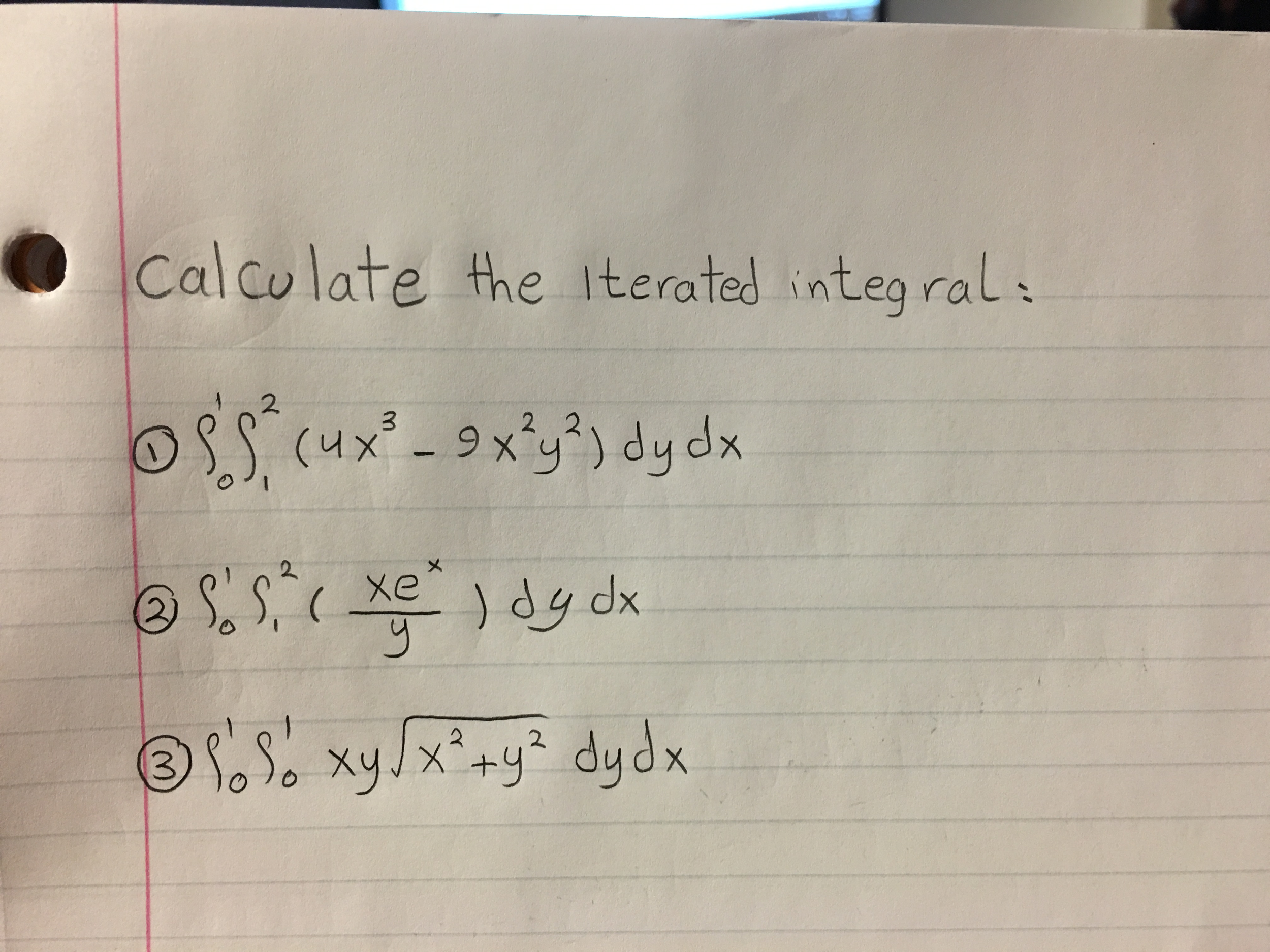 Solved Calculate the iterated integral: | Chegg.com