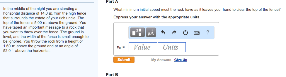 Solved What minimum initial speed must the rock have as it | Chegg.com