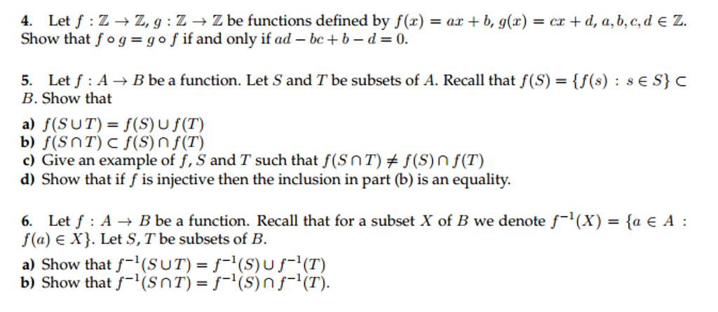 Solved Let f:Z rightarrow Z, g:Z righarrow Z be functions | Chegg.com