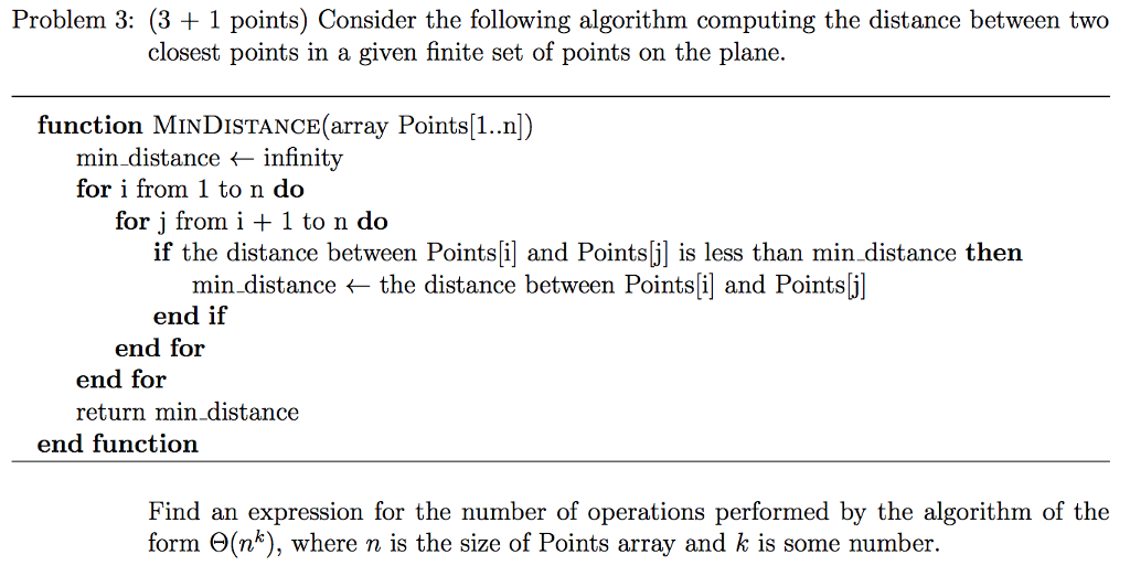 Solved Problem 3: (3 + 1 points) Consider the following | Chegg.com