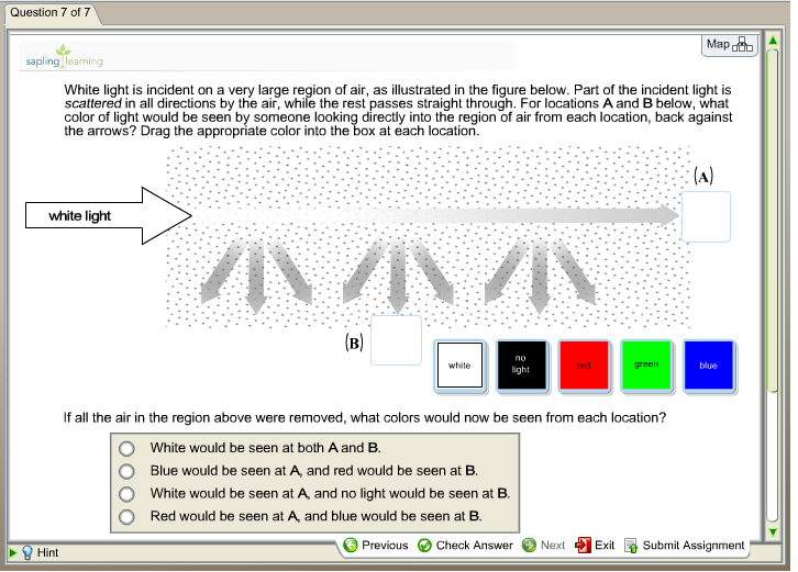 Solved Question 7 of 7 Map Deb pling White light is incident | Chegg.com