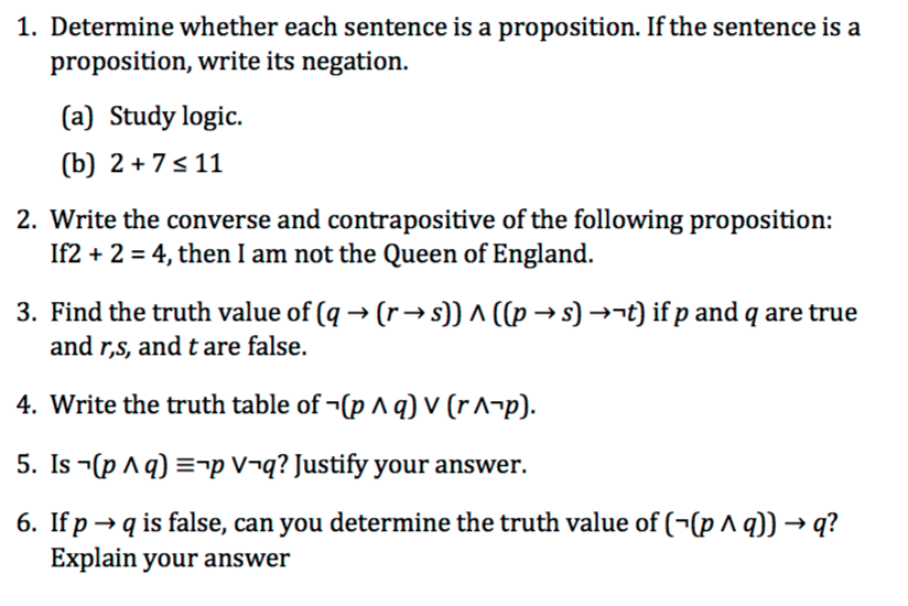 Solved 1. Determine whether each sentence is a proposition. | Chegg.com