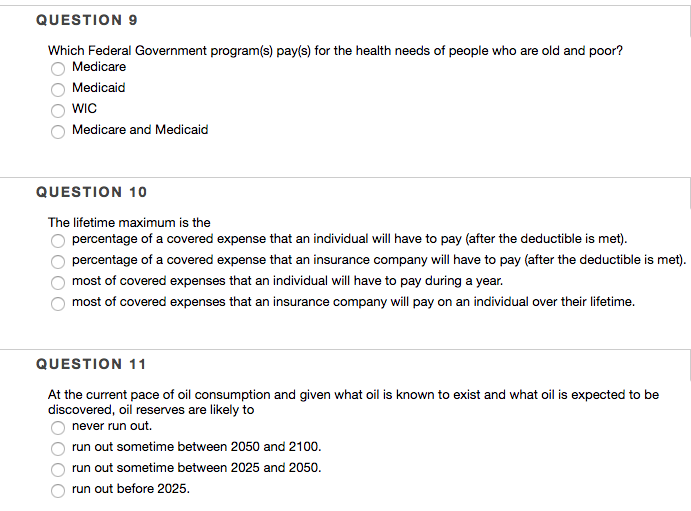 Solved QUESTION 9 Which Federal Government program(s) pay(s) | Chegg.com