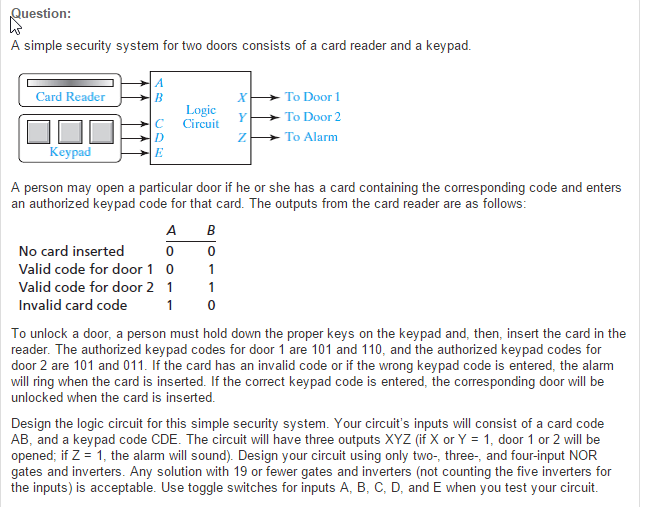 Solved A simple security system for two doors consists of a | Chegg.com