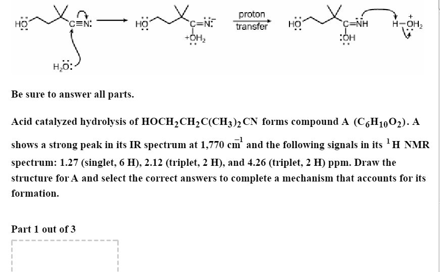 Solved Acid catalyzed hydrolysis of HOCH_2 CH_2C(CH_3)_2 | Chegg.com