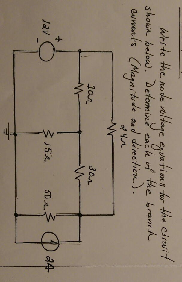 Solved Write the node voltage equation for the circuit shown | Chegg.com Solved Write the node voltage equation for the circuit shown | Chegg.com