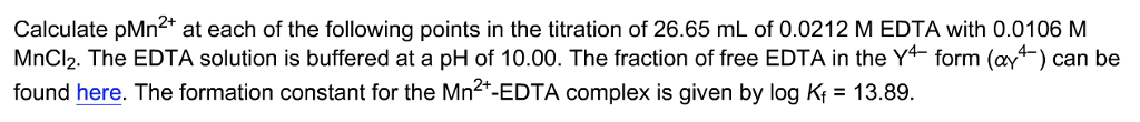 Solved Calculate pMn2+ at each of the following points | Chegg.com
