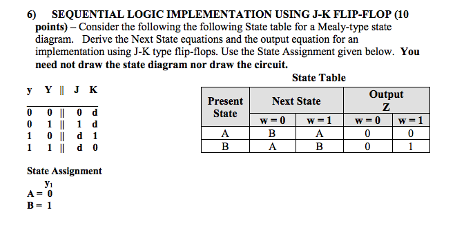 Solved Consider the following the following State table for | Chegg.com