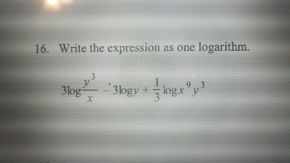 Solved 16. Write the expression as one logarithm. ogrv | Chegg.com