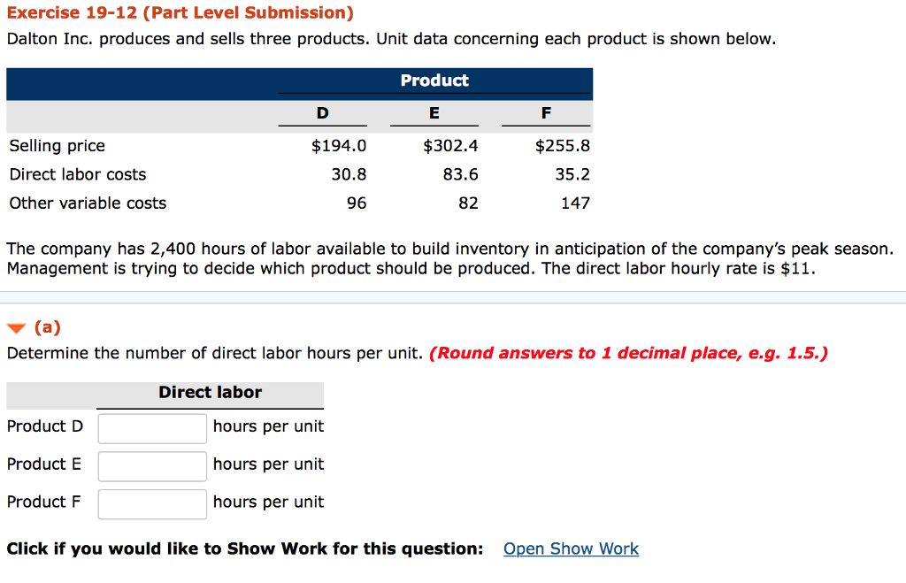 Solved Exercise 19-12 (Part Level Submission) Dalton Inc. | Chegg.com