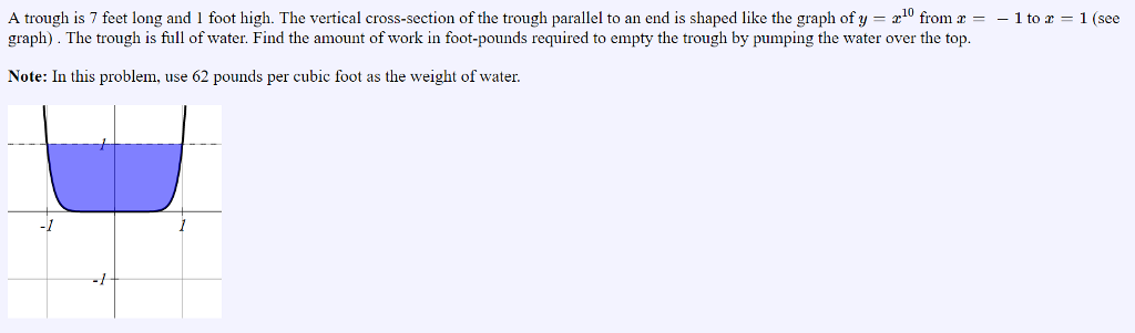 Solved 1 (see A trough is 7 feet long and 1 foot high. The | Chegg.com