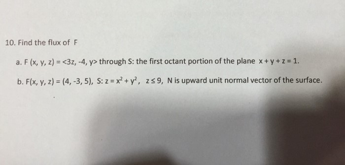 Solved Find the flux of F a. F (x, y, z) = | Chegg.com