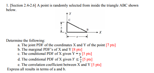 1. [Section 2.4-2.6] A point is randomly selected | Chegg.com