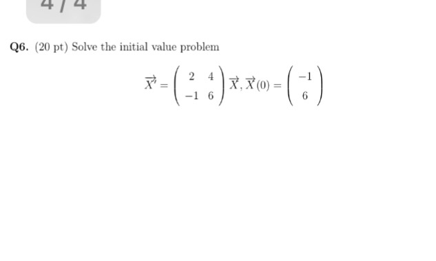 Solved Solve the initial value problem X vector = (2 4 -1 | Chegg.com