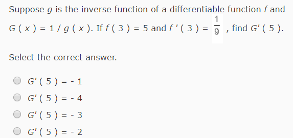 Solved Suppose g is the inverse function of a differentiate | Chegg.com