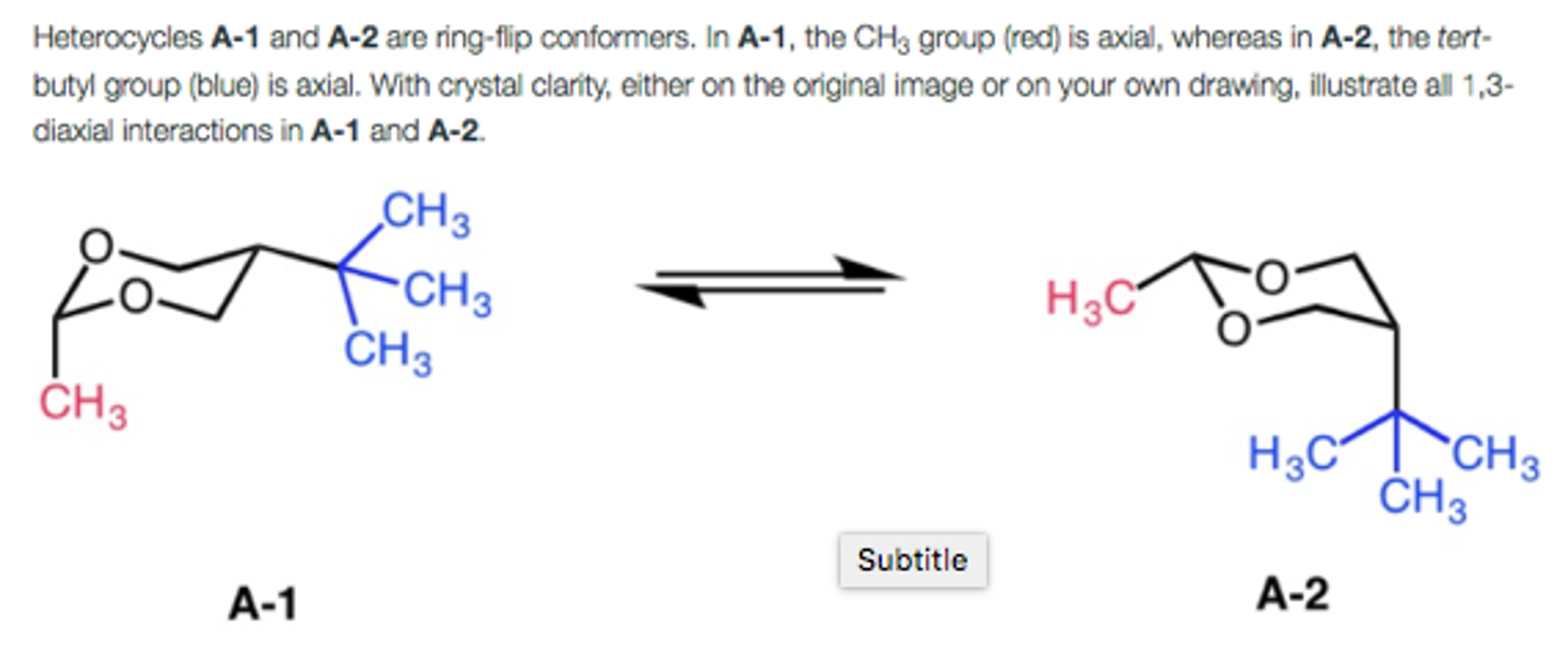 Solved Clearly explain the 1,3-diaxial interactions in A-1 | Chegg.com