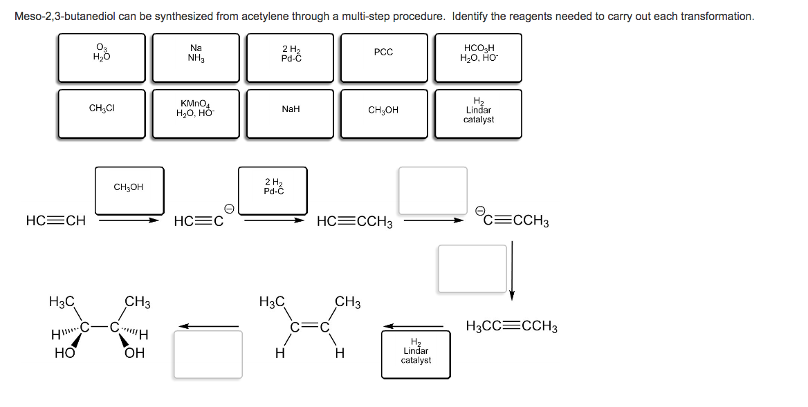 Solved Meso-2,3-butanediol can be synthesized from acetylene | Chegg.com