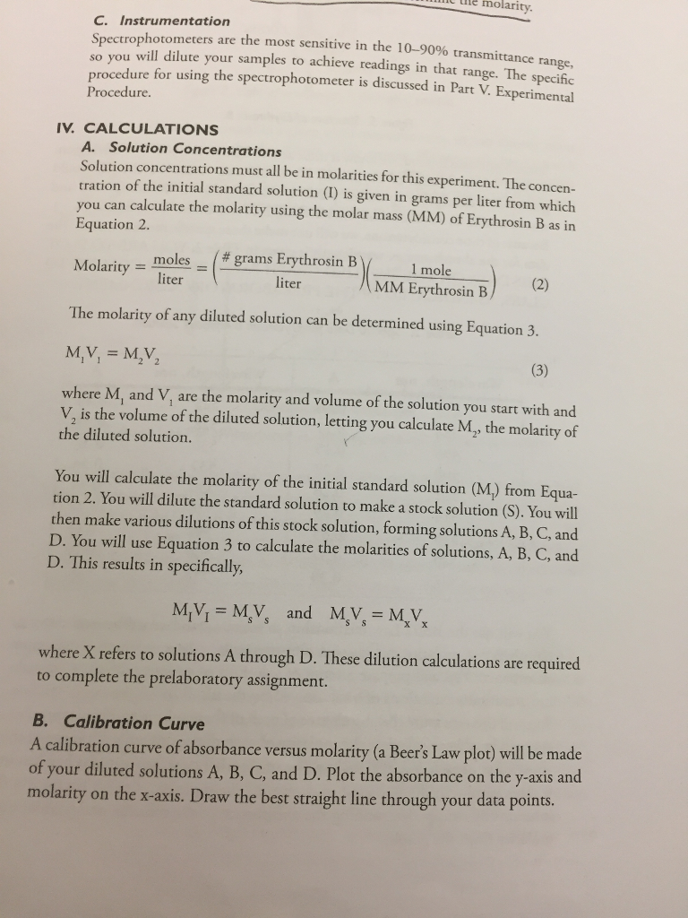 Solved Find the molarity of the original unknown and also | Chegg.com