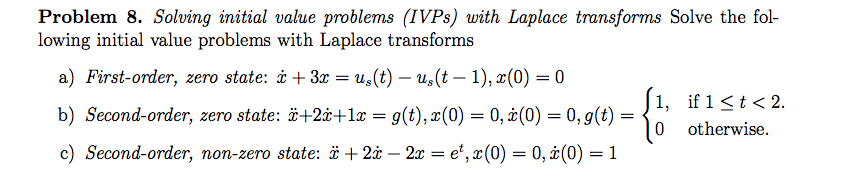 Solved Problem 8. Solving initial value problems (IVPs) with | Chegg.com