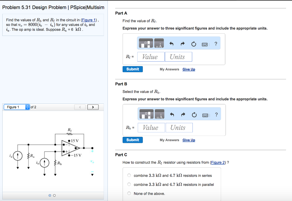 Solved Find the values of R_b and R_f in the circuit in | Chegg.com