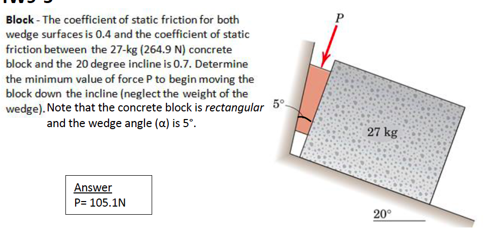 Block - The coefficient of static friction for both | Chegg.com