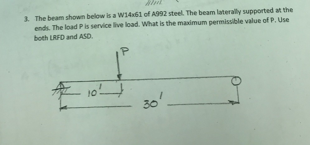 Solved iri The beam shown below is a W14x61 of A992 steel. | Chegg.com