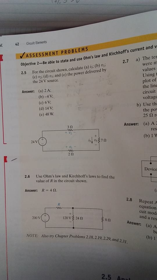 Solved 2.5.) For the circuit shown, calculate i5, v1, v2, v5 | Chegg.com