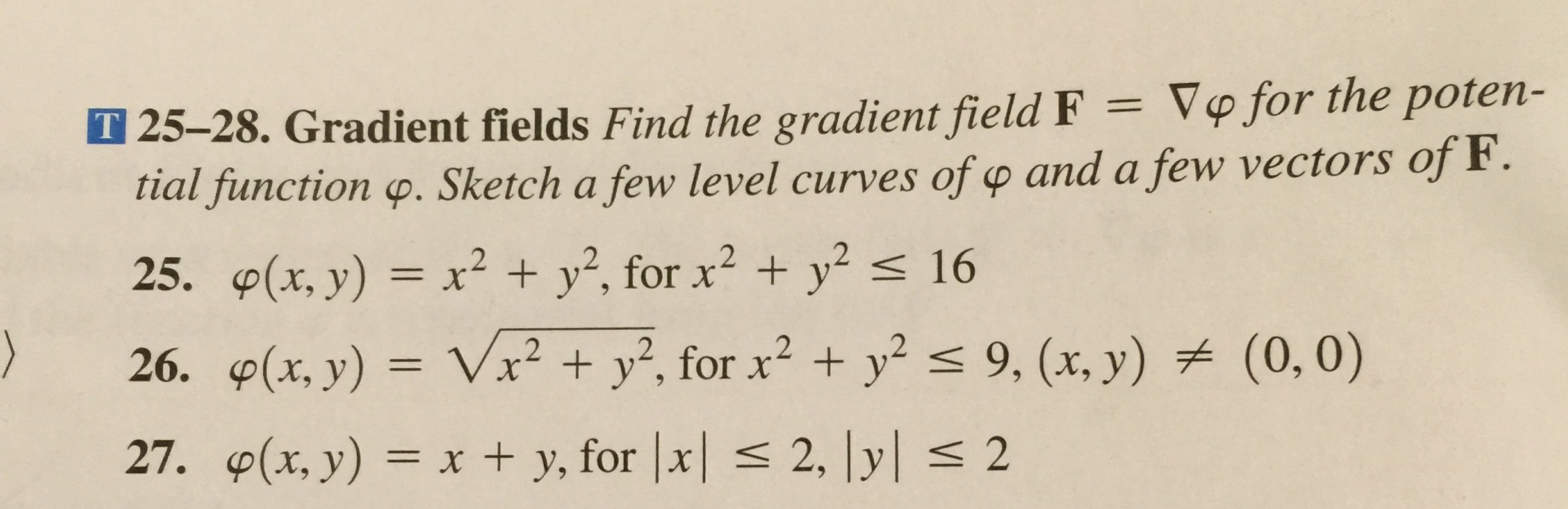 Solved Gradient fields find the gradient field for the | Chegg.com