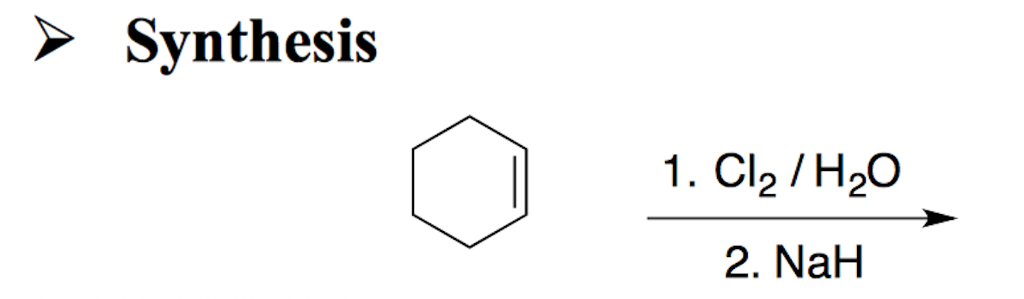 Solved vnthesis 1. Cl2 /H20 2. NaH | Chegg.com