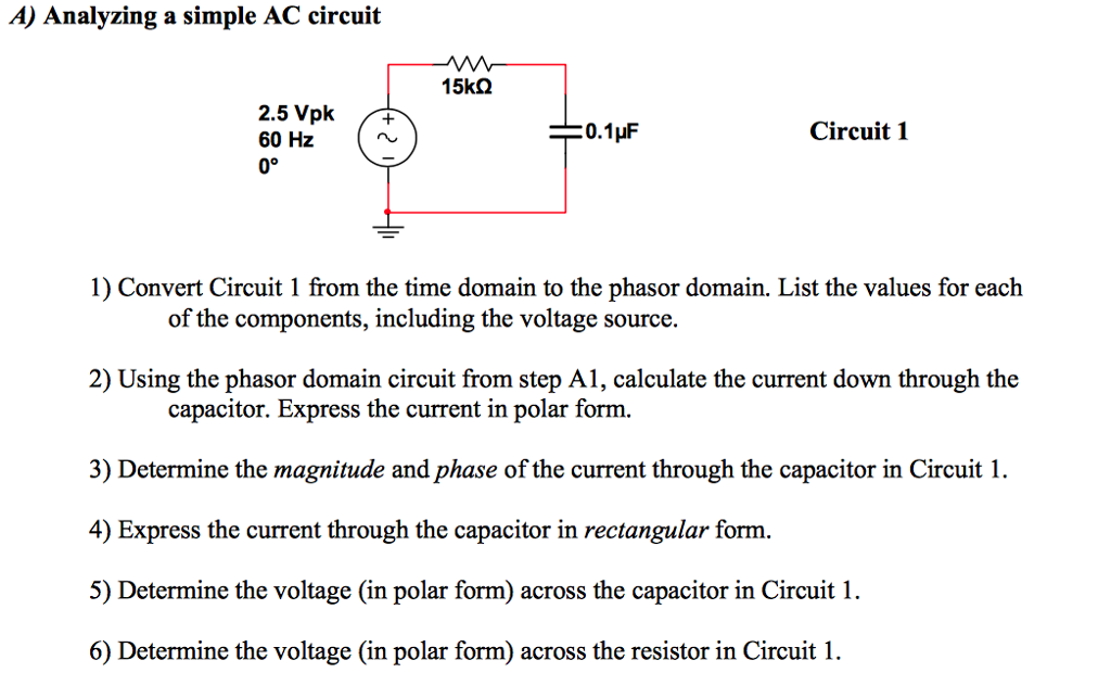 Solved 1) Convert Circuit 1 from the time domain to the | Chegg.com