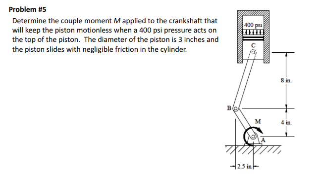 Solved Problem #5 Determine the couple moment M applied to | Chegg.com