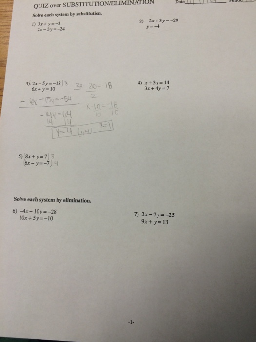 Solved Solve each system by substitution. Solve each system | Chegg.com