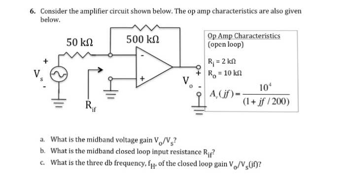 Solved Consider the amplifier circuit shown below. The op | Chegg.com